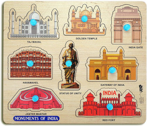 Enorme Mini Wooden Monuments Puzzle with Knobs, Educational and ...