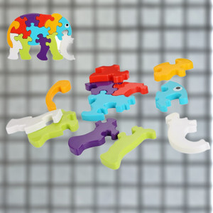 Kidsbuddy Elephant Shape Puzzle Building Blocks Non Toxic Block LC02 ...
