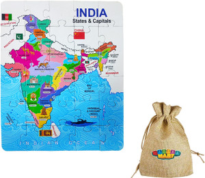 Mastermart India Map Jigsaw Puzzle for Kids - in Eco Friendly Jut Potli ...