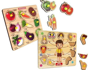 PopPlop Human Body Parts Learning Puzzle on Wooden Educational Board ...