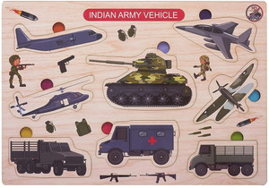 RiansCart Army Vehicle Wooden Jigsaw Puzzles For Kids, Preschool ...