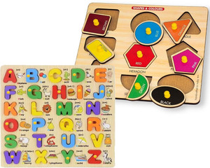 PopPlop Combo ABCD Alphabets Puzzle with Picture+Geomatric Shapes ...