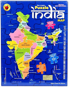 KIDDOZ KREATIONS India Map Puzzle ;100 Pieces ; Educational Game ...