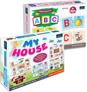 BOOKFORD Exciting Puzzle Combo Set of 2 Jigsaw Puzzle-My House & Match ...