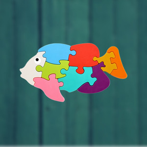golden rose Fish Shape Puzzle Building Blocks Non Toxic Puzzle Blocks ...