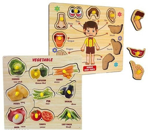 PopPlop Wooden Anatomy Skeleton Human Body Parts Puzzle Board Baby ...