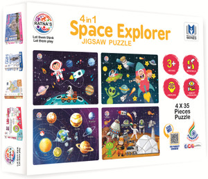 Ratnas Space Explorer 4in1 Jigsaw puzzle for young astronauts (140 ...