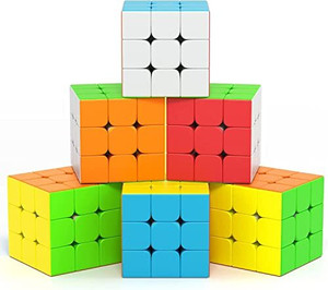 Brown Leaf Pack of 6 Smooth Speed Cube 3X3 Brain Teaser Magic Cube ...