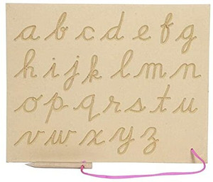 FireFlies Wooden Small Cursive Alphabet Writing Practice Board for Kids ...