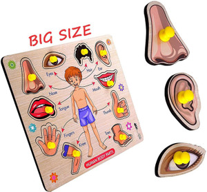 littlewish Human Body Parts Wooden PuzzleToys for Kids 3 + Jigsaw ...