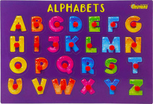 Parteet Premium Quality Purple Wooden ABC Upper Case Alphabet Puzzle ...