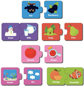 YaY Play Color Match 2 Piece Wooden Jigsaw Puzzle, Set of 6 Wooden ...