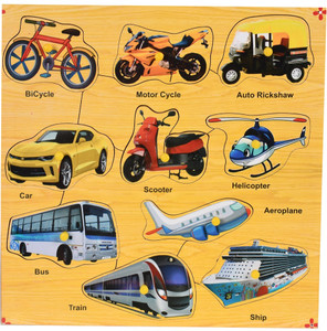 jaraglobal Wooden Transport and Vehicle Puzzle Learning Educational ...