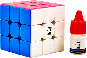 D ETERNAL Cube 3x3 High Speed Stickerless Magic Puzzle & Premium Cube ...