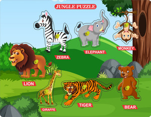 KRISHN COLLECTION Wooden Jungle Puzzle Games & Learning Educational ...
