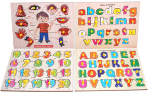 like sanya 4 Set Wooden Puzzles | ABCD Upper and Lower, Numbers and ...