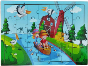Ashmi Wooden kids boating in joy park jigsaw puzzle 28 pcs Multicolor ...
