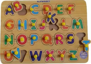 shreenik Wooden Alphabet ABCD Educational Board with Knobs for kids ...