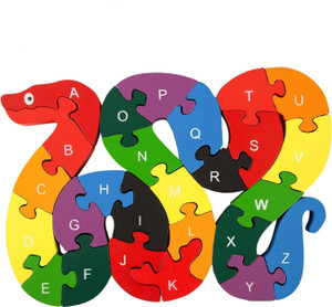 TRU TOYS Animal Shaped Wooden Jigsaw Puzzle, Alphabet Number Wooden ...
