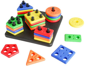 Toy DEKHO Square Shape Stacker Puzzle Game For Kids Sorting & Stacking ...