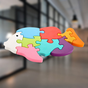Kidsbuddy Fish Shape Puzzle Building Blocks Non Toxic Puzzle Blocks ...