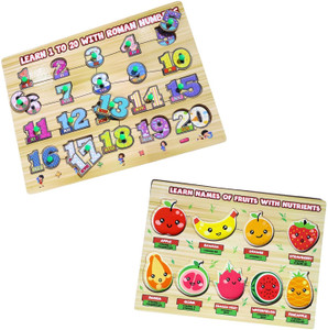 TOYTALES Educational Fruits & Numbers Puzzle Game for Kids, Wooden ...