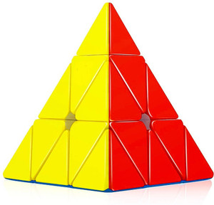 AMUSING Stickerless Pyramid Cube 3x3 Speed Triangle Pyraminx Puzzle ...