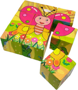 VAATHSALYA'S 6-in-1 Wooden Cube Block Puzzle Picture Puzzle with 9 ...
