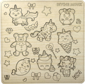 divine Monk Wooden Cute Cartoons Block Puzzle for Kids - Wooden Cute ...