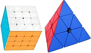 VC ICONIC Combo Of Pyramid Triangle cube And 4x4x4 stickerless cube ...