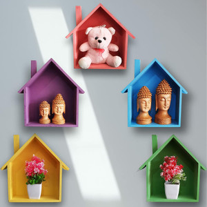 Star Handicrafts Wall Shelf Hut Shape Shelves Lodge House Shape Shelf ...