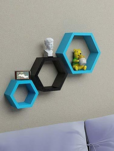 Axe craft Wall Shelf Rack Hexagon Shape Storage Wall Shelves Set of 3 ...