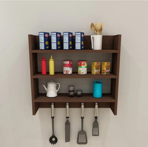 FUTURE GENERATION V GROUP Wooden Wall Mounted Shelves with Hooks ...