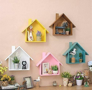 Star Handicrafts Wall Shelf Hut Shape Shelves Lodge House Shape Shelf ...