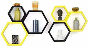 HAMMAD FURNITURE Wall shelf Wall Mounted Hanging Shelf Wall Decorative ...
