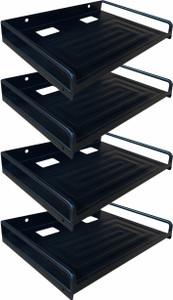 ShelfKing Black Color Wall Mounted Set-Up Box Stand With Metal Side ...