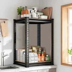 HAVEU Adjustable 2 Tier Metal Shelf for Storage Boltless Rack Steel ...