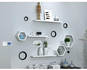 A M Enterprises Wall Shelf Hexa Shelves, With 3 Shelf for Living Room ...