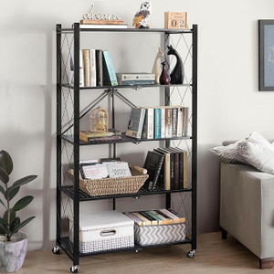 Upmarkt Metal Book Rack for Study Room, Foldable Book Organizer Stand ...