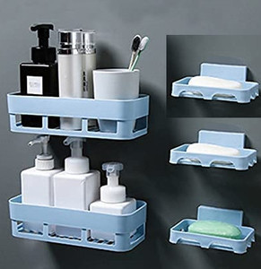 Qrex PacK Of 5 Pcs Bathroom Toothpaste Stand with Toothbrush Holder Abs ...