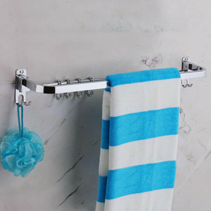 LERICON Ant Rust 304 Grade Stainless Steel Folding Towel Rod with Hooks ...