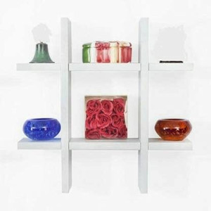 ShaizRArt Wooden Plus Shape Storage Floating Walls Shelf Rack Wall ...