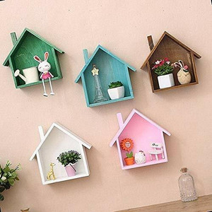Star Handicrafts Wall Shelf Hut Shape Shelves Lodge House Shape Shelf ...
