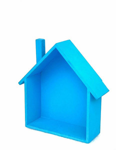 AH HANDICRAFTS Wooden Hut Shape Rack Shelves Hanging Shelf (sky blue ...