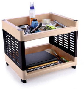 AAKAR - Viva 2 Compartments Plastic Rack for Office, Kitchen and ...