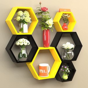 HAMMAD FURNITURE Wall shelf Wall Mounted Hanging Shelf Wall Decorative ...
