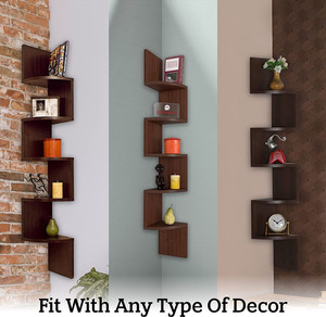 Unique Arts Shoppee Unique Arts Shoppee Zigzag Mounted Floating 5 Rack ...