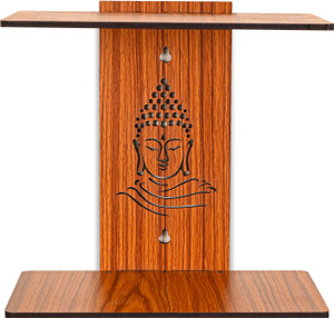 Gojeeva Engineered Wood Light Brown Buddha Pattern Wall Shelve Storage ...