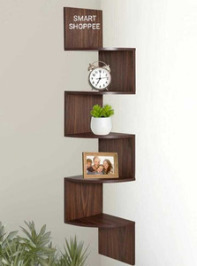 SMART SHOPPEE Wooden Zigzag wall shelf wooden wall corner shelves ...
