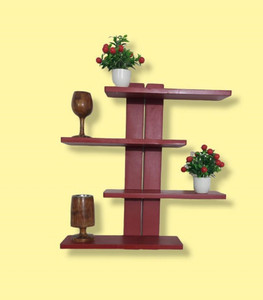 CraftOnline CRAFTONLINE Engineered Wood Glossy Double Patti Wall Shelf ...